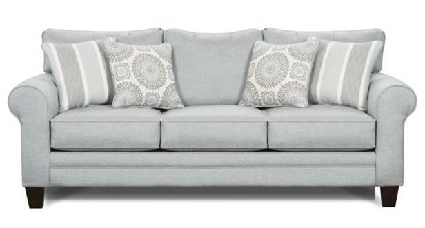 Fusion Furniture Phoebe 000025335380 Sofa with Rolled Arm and Decorative Pillows Crowley Furniture Mattress Uph Stationary Sofas